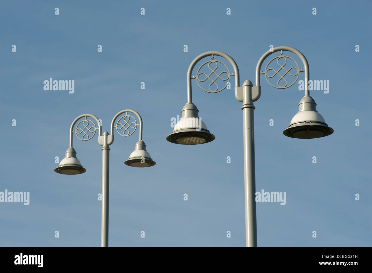 Lamp post detail of pedestrian bridge, Esplanade Riel, Winnipeg ...