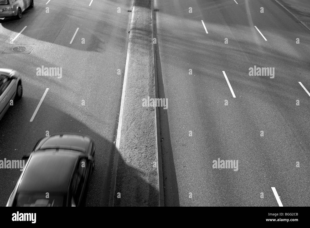 Traffic Lane Black and White Stock Photos & Images - Alamy