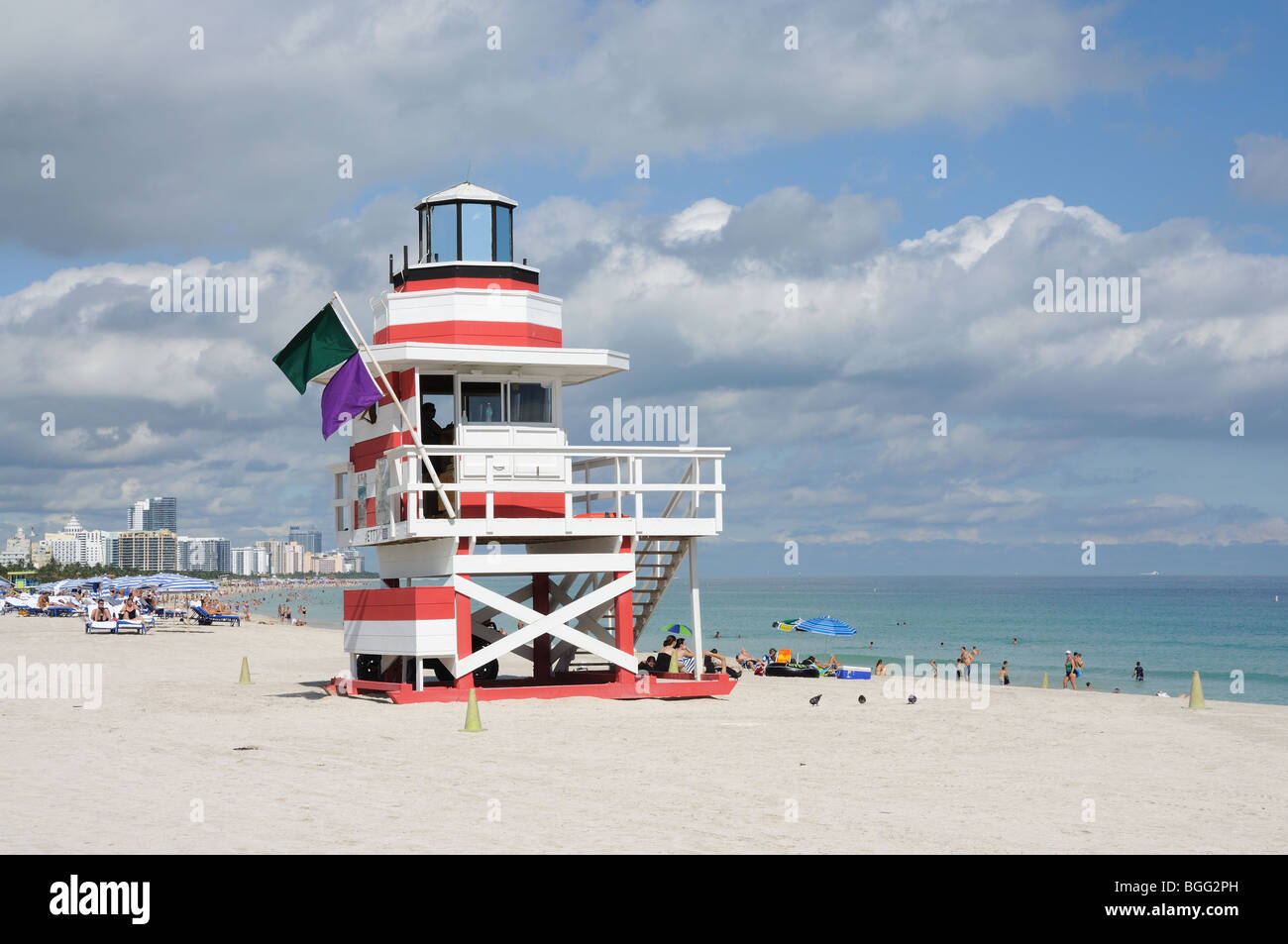 Lifeguard Tower at Miami South Beach, Florida USA Stock Photo - Alamy