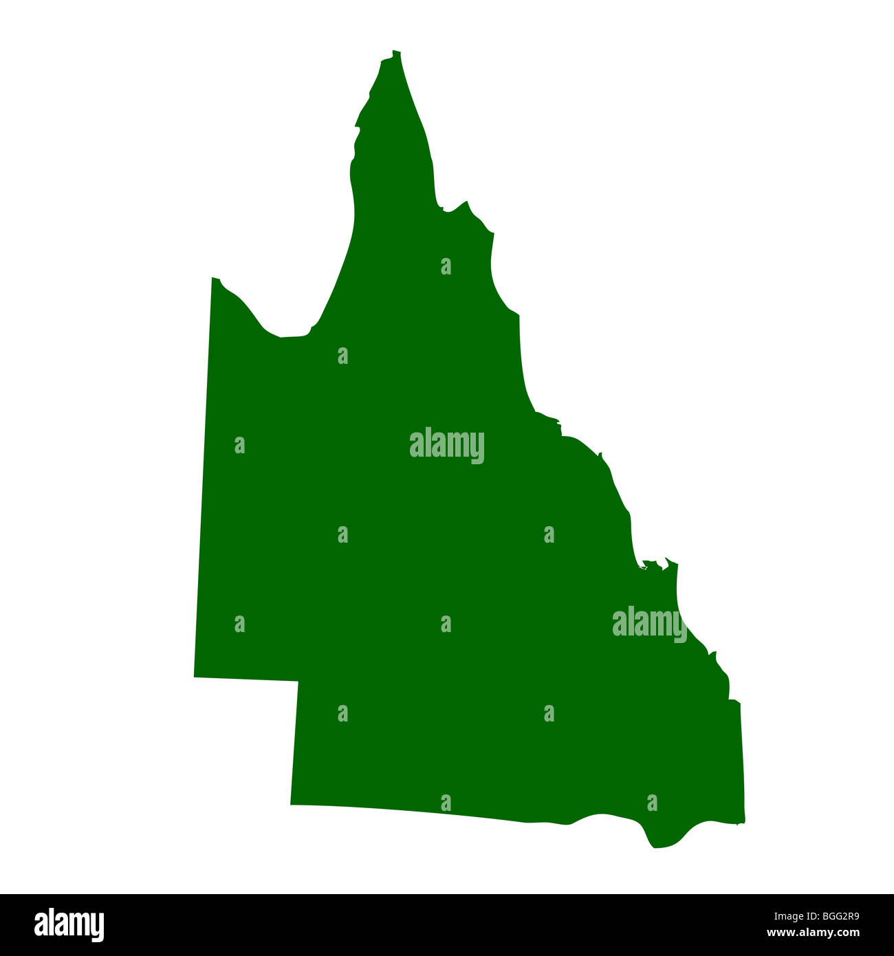 Map of Queensland state in Australia, isolated on white background ...