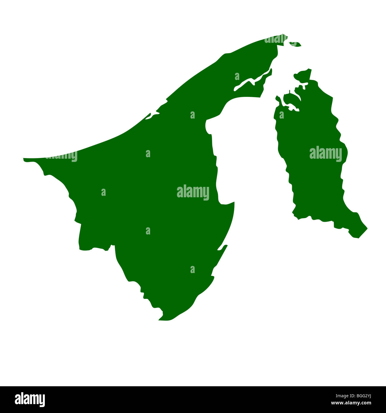 Brunei map isolated on white background Stock Photo - Alamy