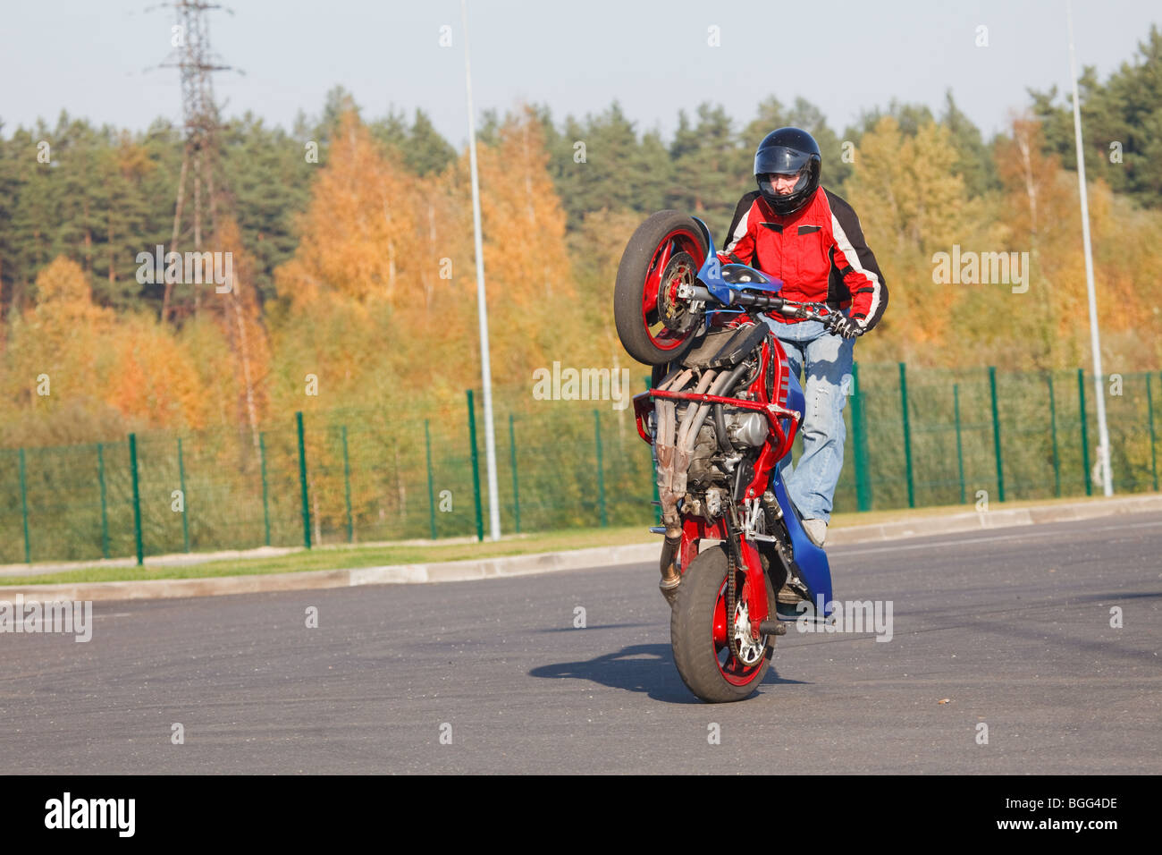Motorbike wheelie hi-res stock photography and images - Alamy