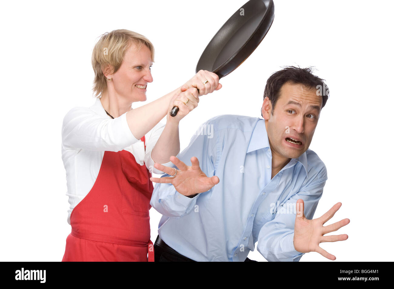 Full isolated studio picture from a cook with her employee Stock Photo ...