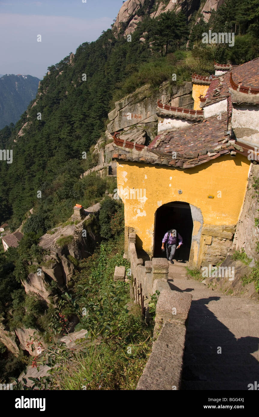 Yellow walled monasteries, temples and nunneries line the pilgrim trail ...