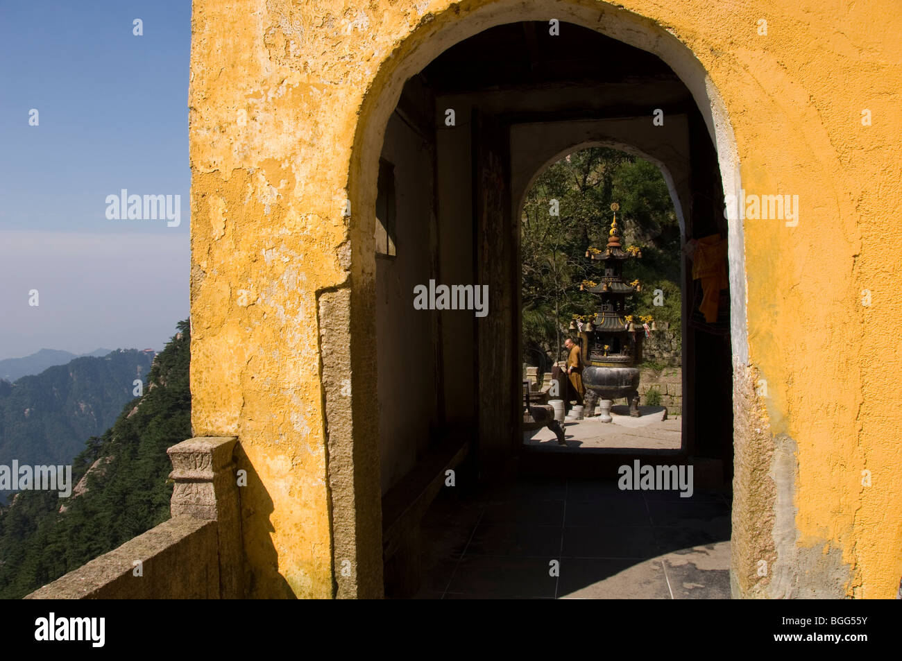 Yellow walled monasteries, temples and nunneries line the pilgrim trail ...