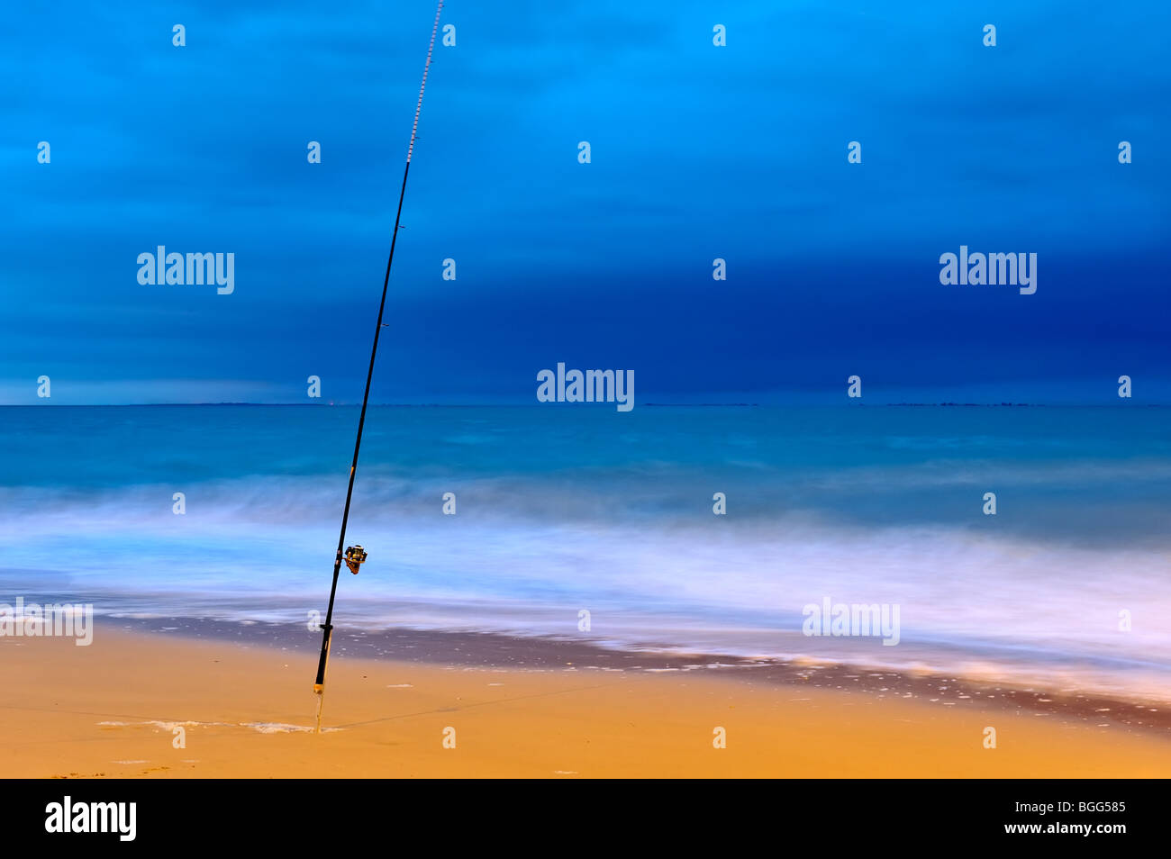 Fishing in front the Atlantic ocean, Ile de Re, France Stock Photo - Alamy