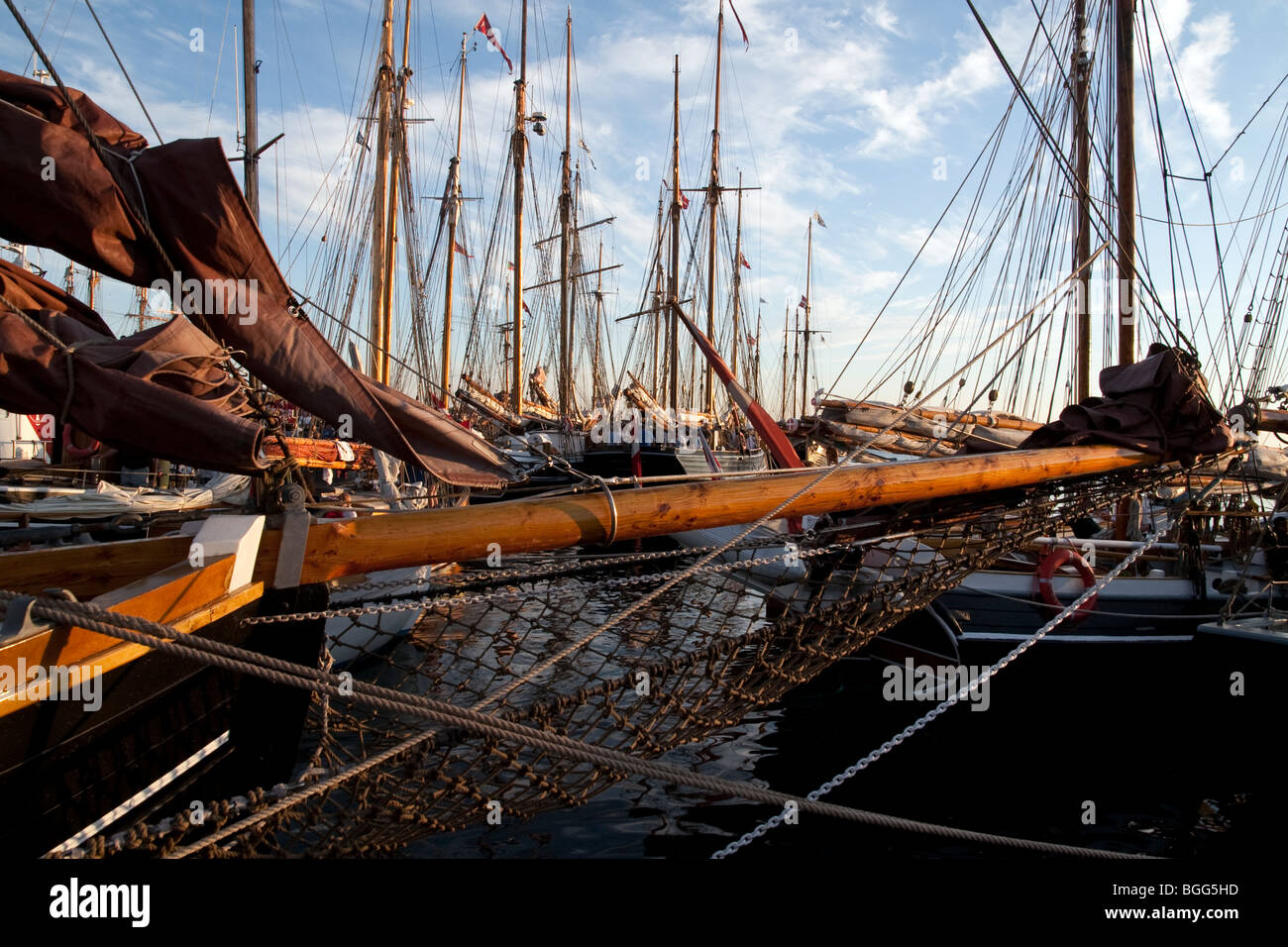 Old sailing ships at Faaborg harbor, Denmark Stock Photo - Alamy