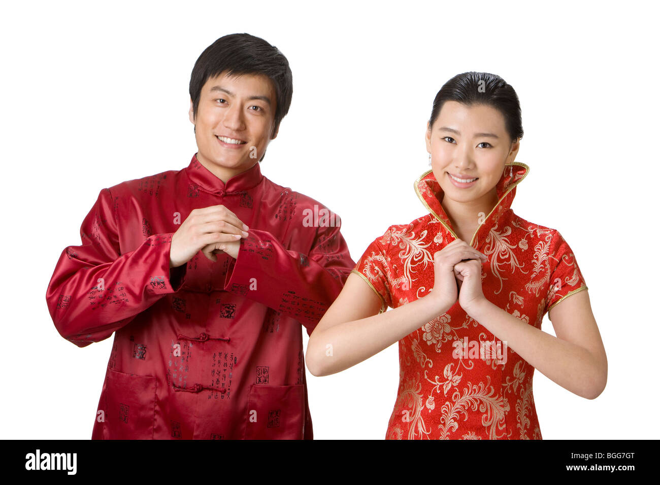 Smiling Service Staff Conveying Best Wishes Stock Photo - Alamy