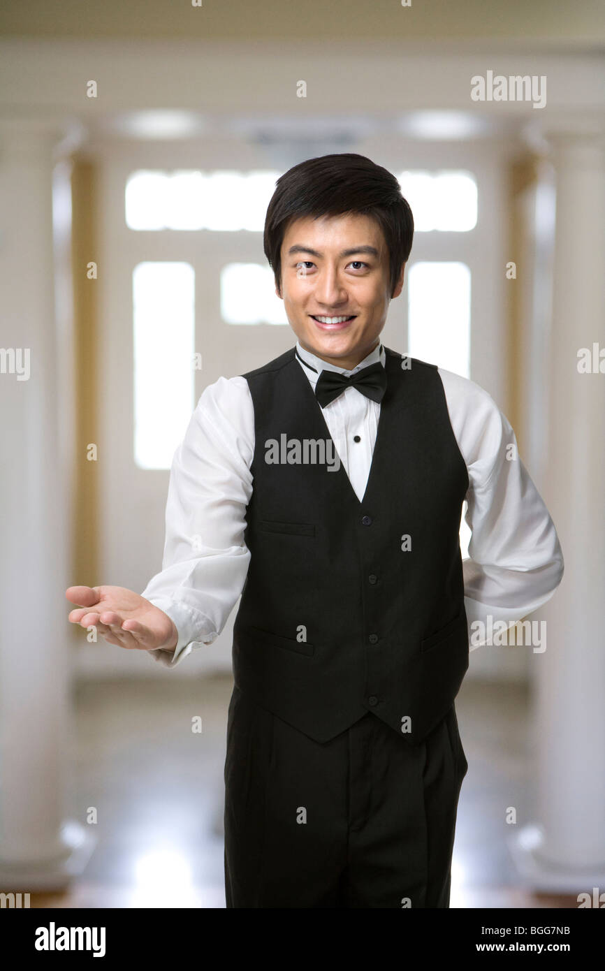 Smiling Service Staff Stock Photo - Alamy