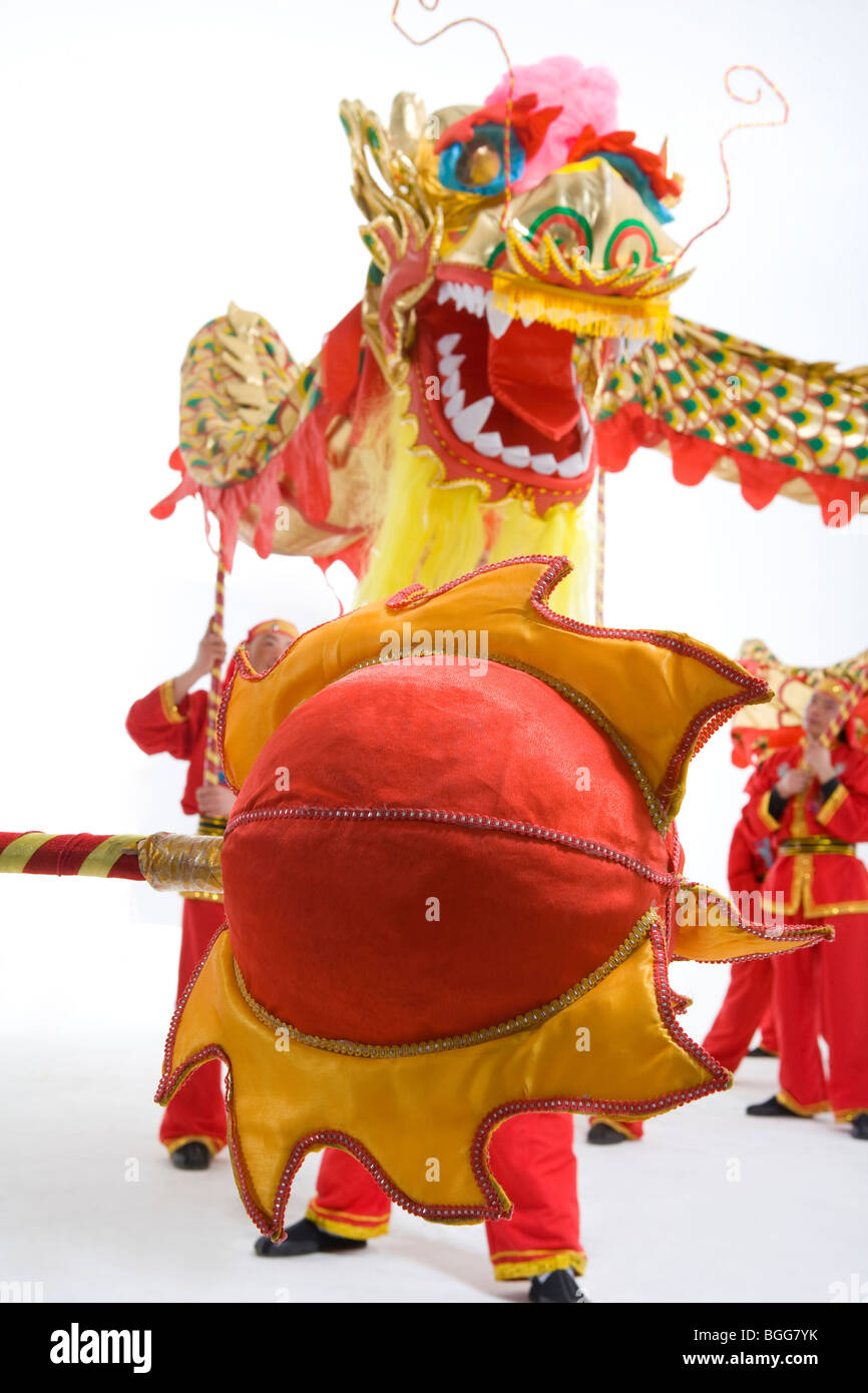 Chinese traditional dragon dancing Stock Photo - Alamy