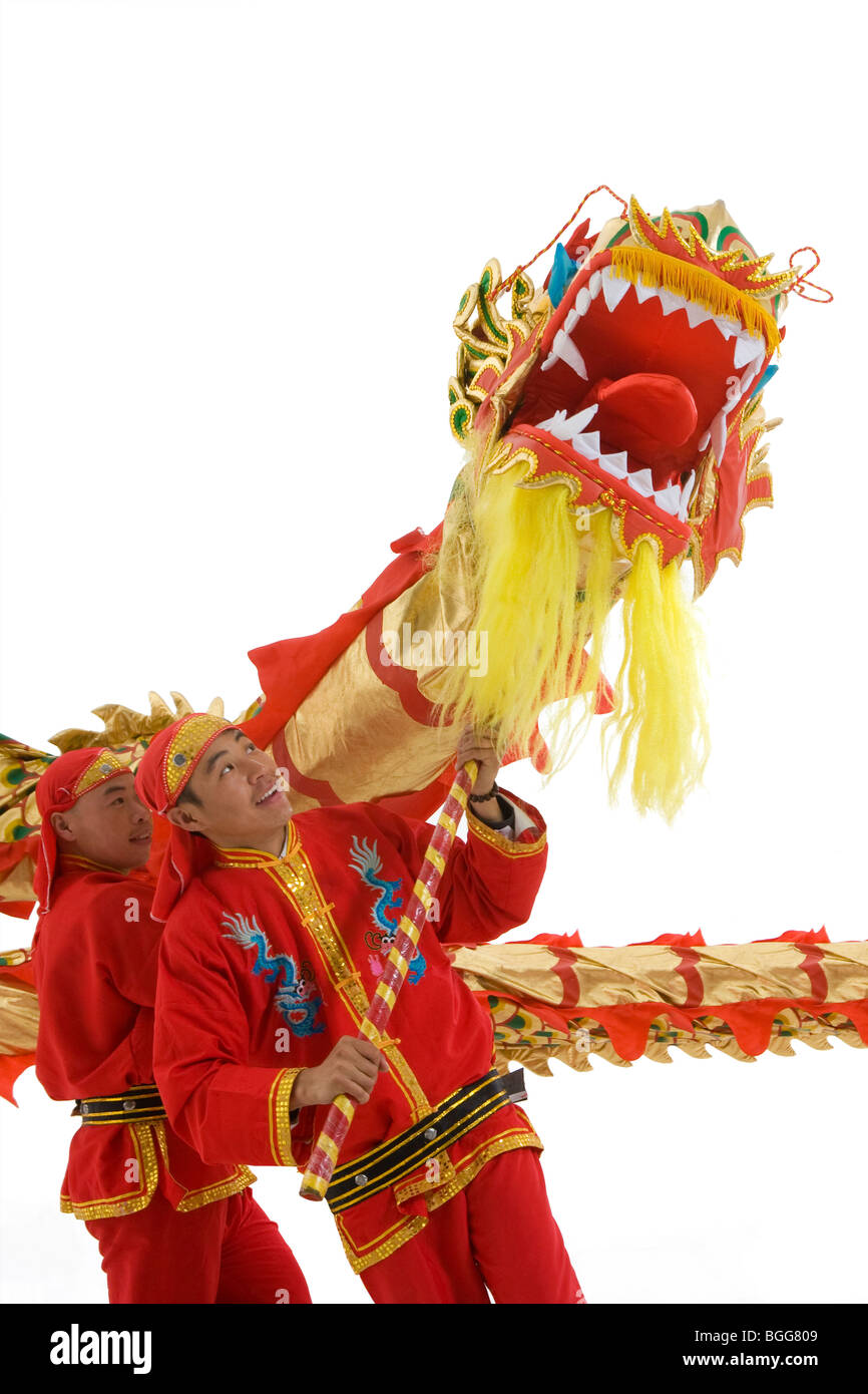 Chinese traditional dragon dancing Stock Photo - Alamy