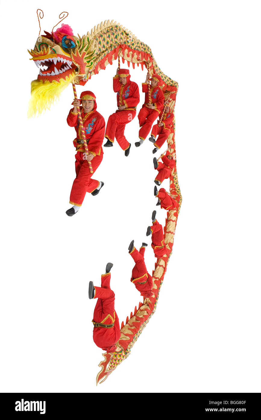 Chinese traditional dragon dancing Stock Photo - Alamy