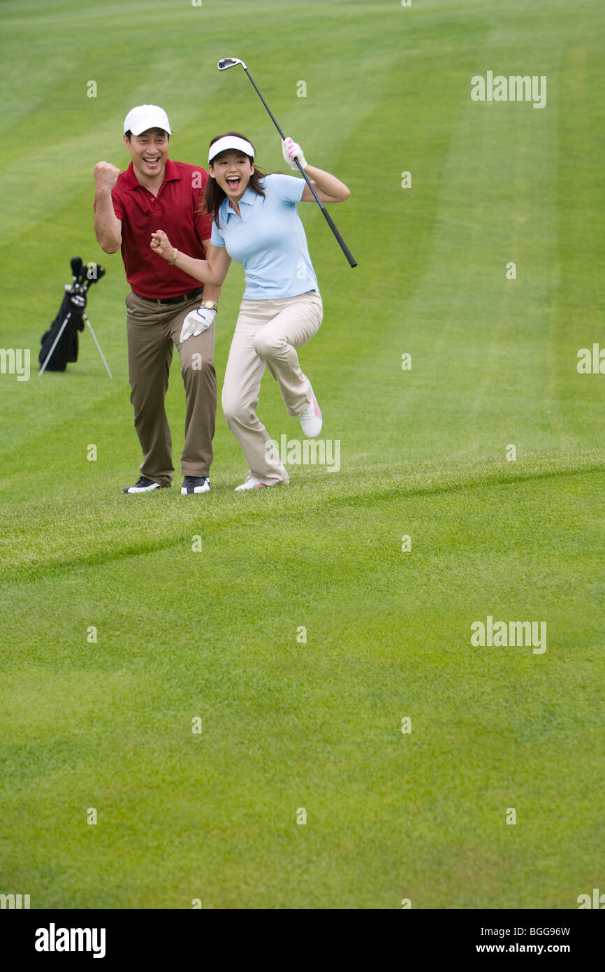 Action celebrating golfers hi-res stock photography and images - Alamy