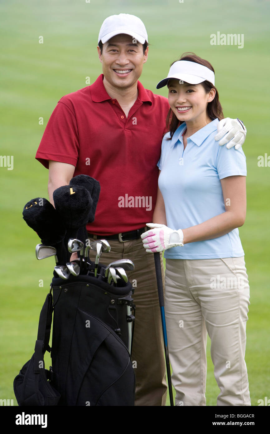Portrait of Two Golfers Stock Photo - Alamy