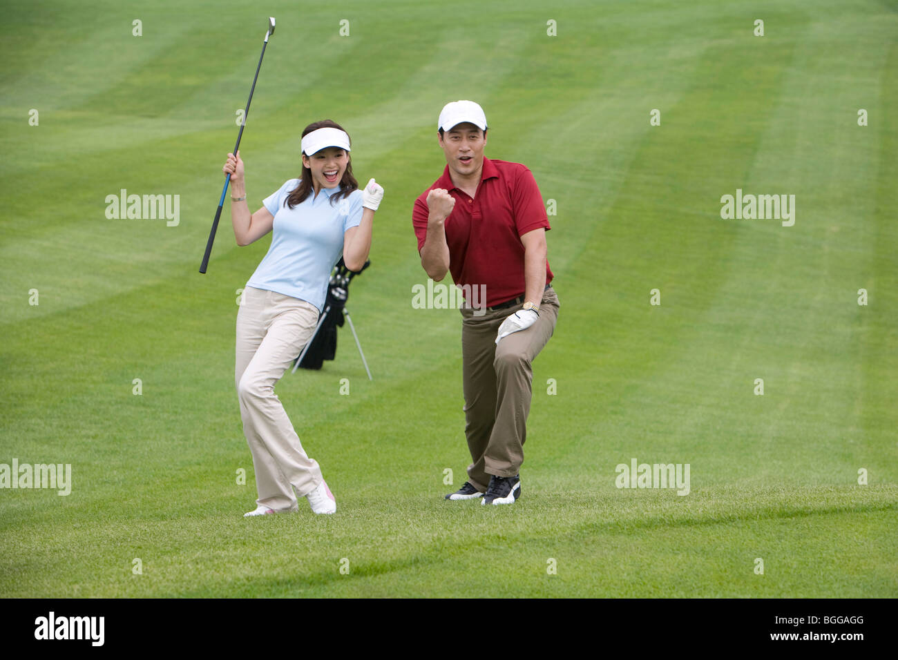 Golf action celebrating hi-res stock photography and images - Alamy