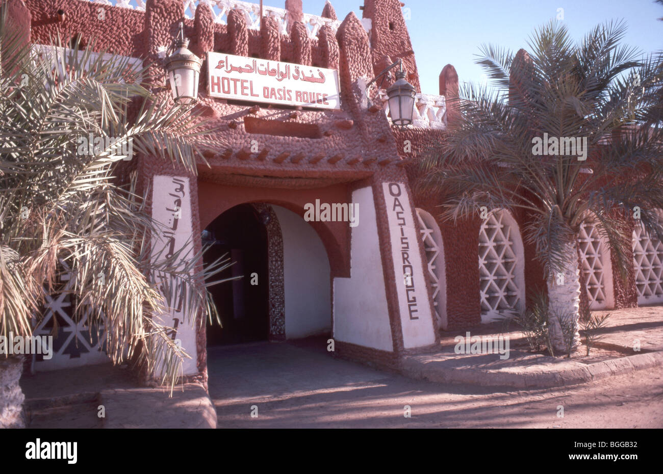 Entrance to Hotel Oasis Rouge, Timimoun, Adrar Province, Algeria Stock ...