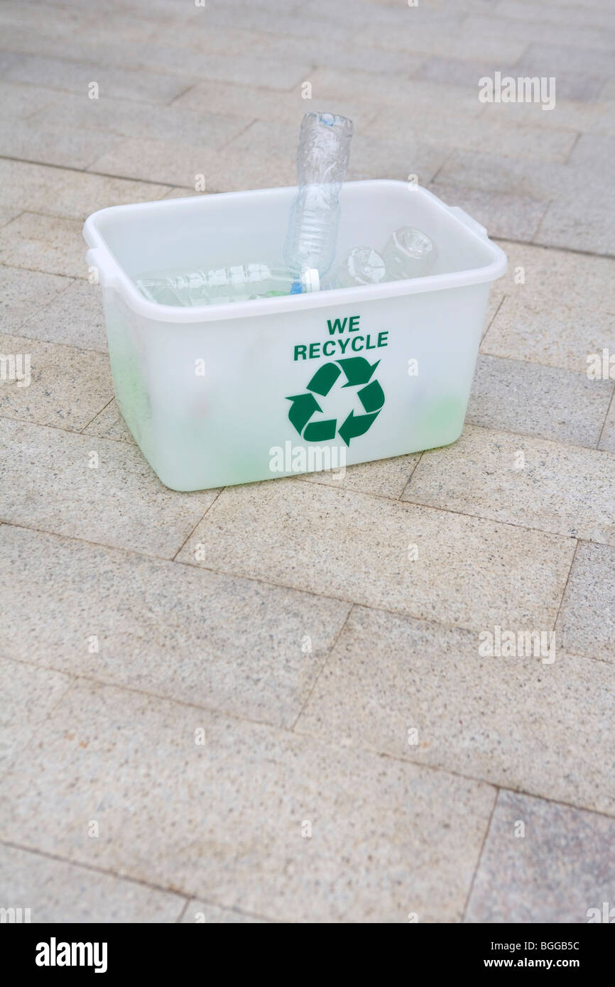 Recycling box with empty bottles Stock Photo - Alamy