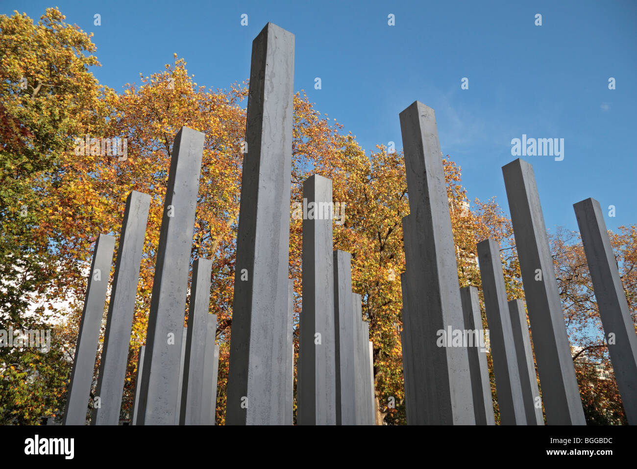 View of the "7 July Memorial" to the 52 victims of the London terrorist ...