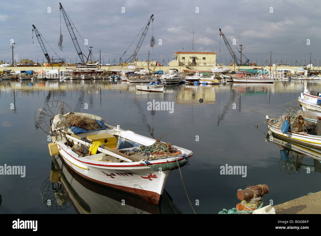 Fishing boat in harbour sidon hi-res stock photography and images - Alamy