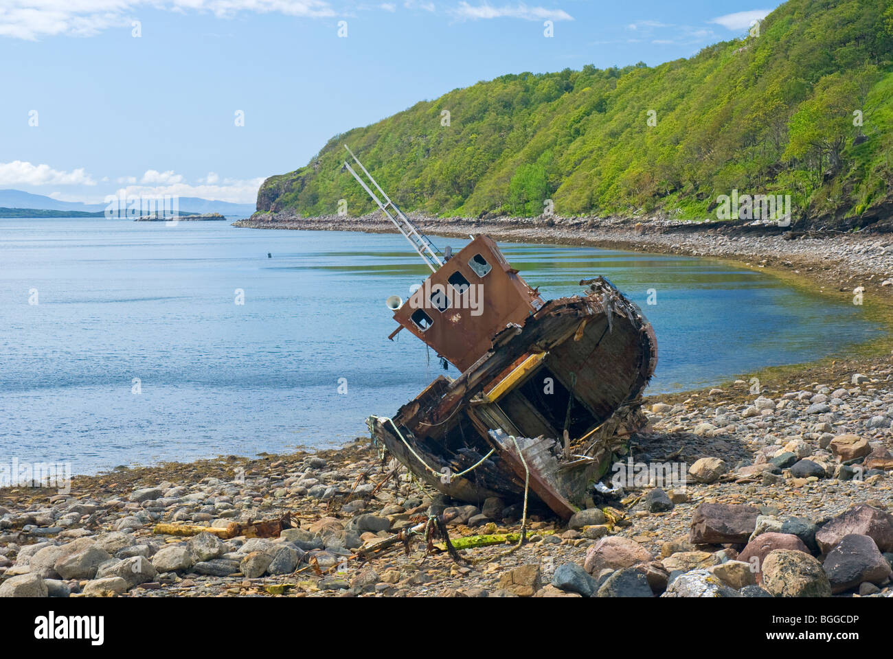 The wreck of the Dayspring trawler at Lower Diabaig, Scotland Stock ...
