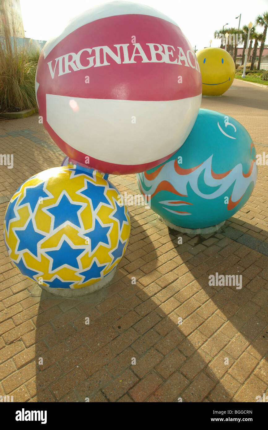 AJD61963, Virginia Beach, VA, Virginia, Boardwalk, Beach Balls, Statue ...