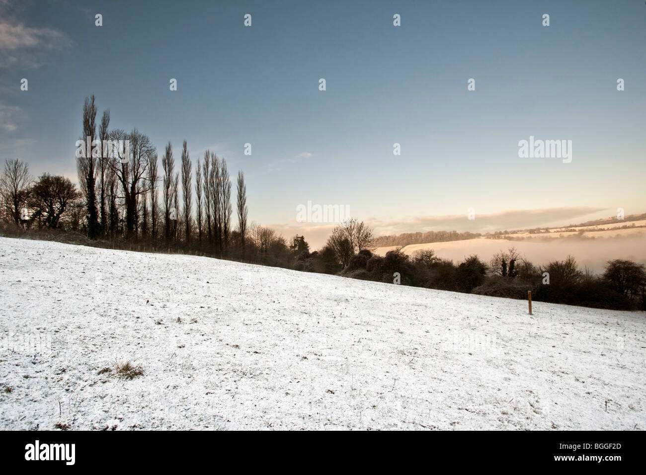winter countryside at sunrise Stock Photo - Alamy
