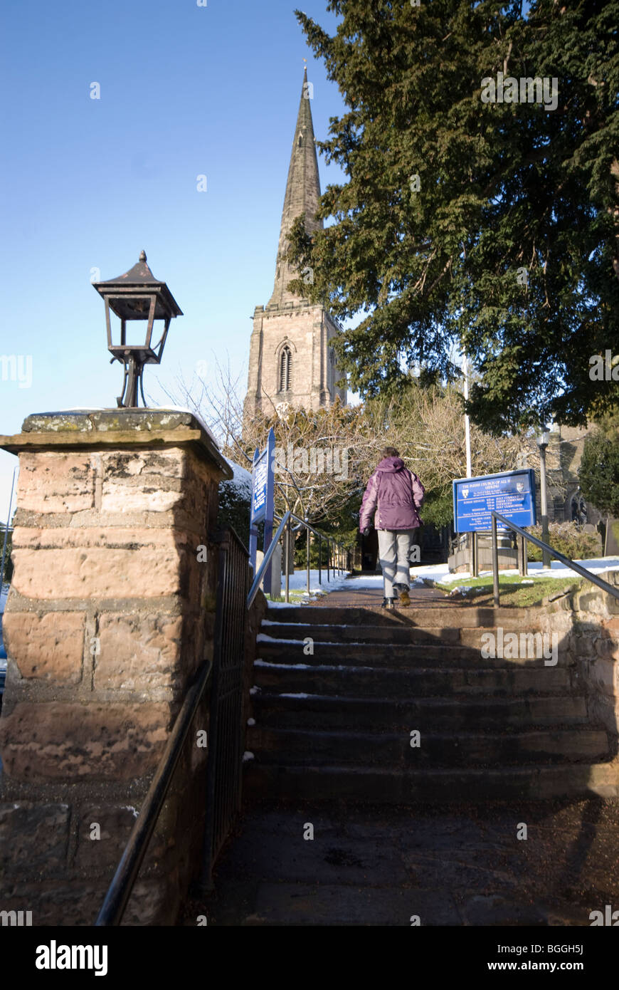 The pathway leading to All Hallows Church, Gedling, Nottinghamshire ...