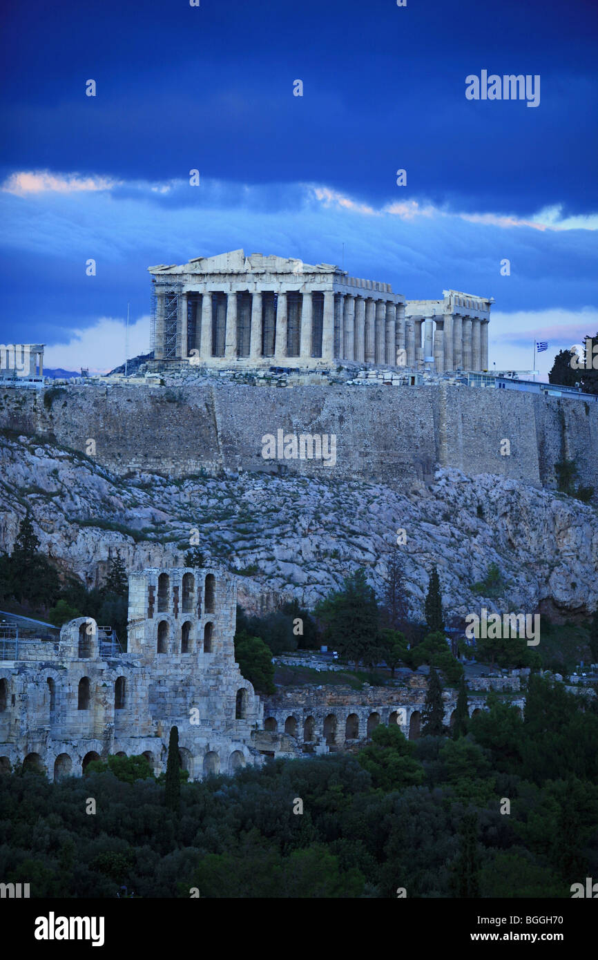 The Parthenon 447-432BC Temple to Athena Propylaia on the Acropolis and Theatre of Herodes ...