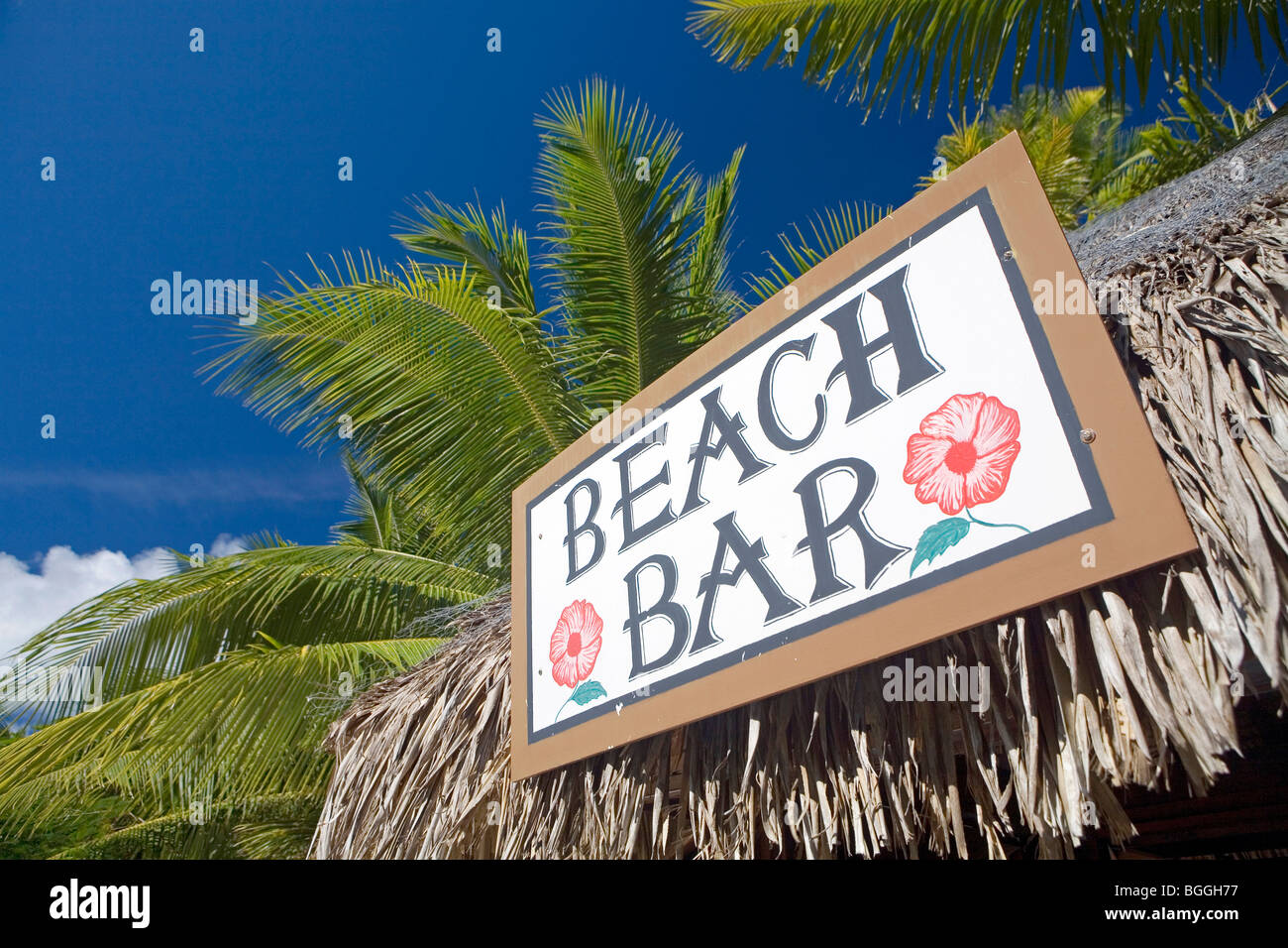 Beach bar, Bora Bora, French Polynesia Stock Photo - Alamy