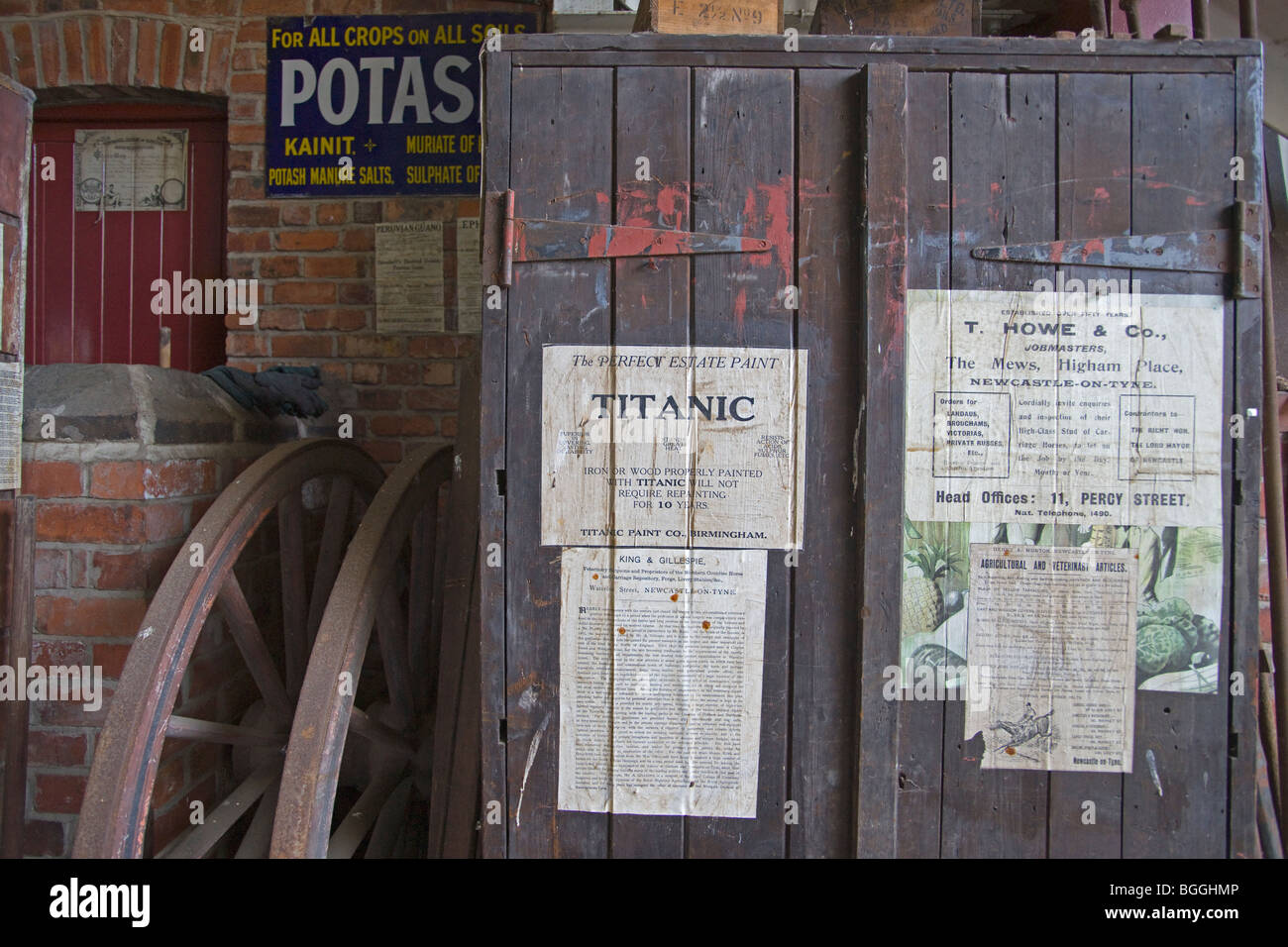 Beamish open air museum, vintage garage still life, Durham, County ...