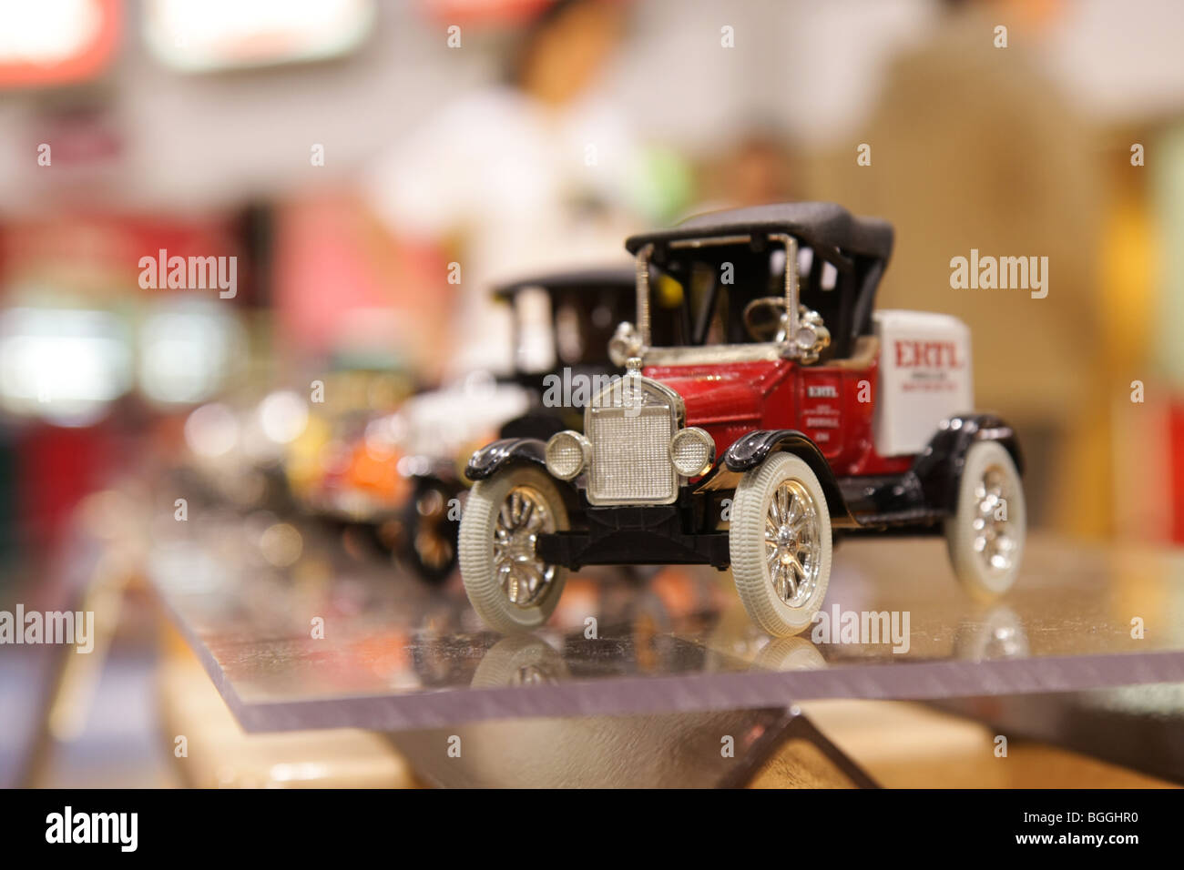 Custom vintage classic American retro cars on display at a car local ...