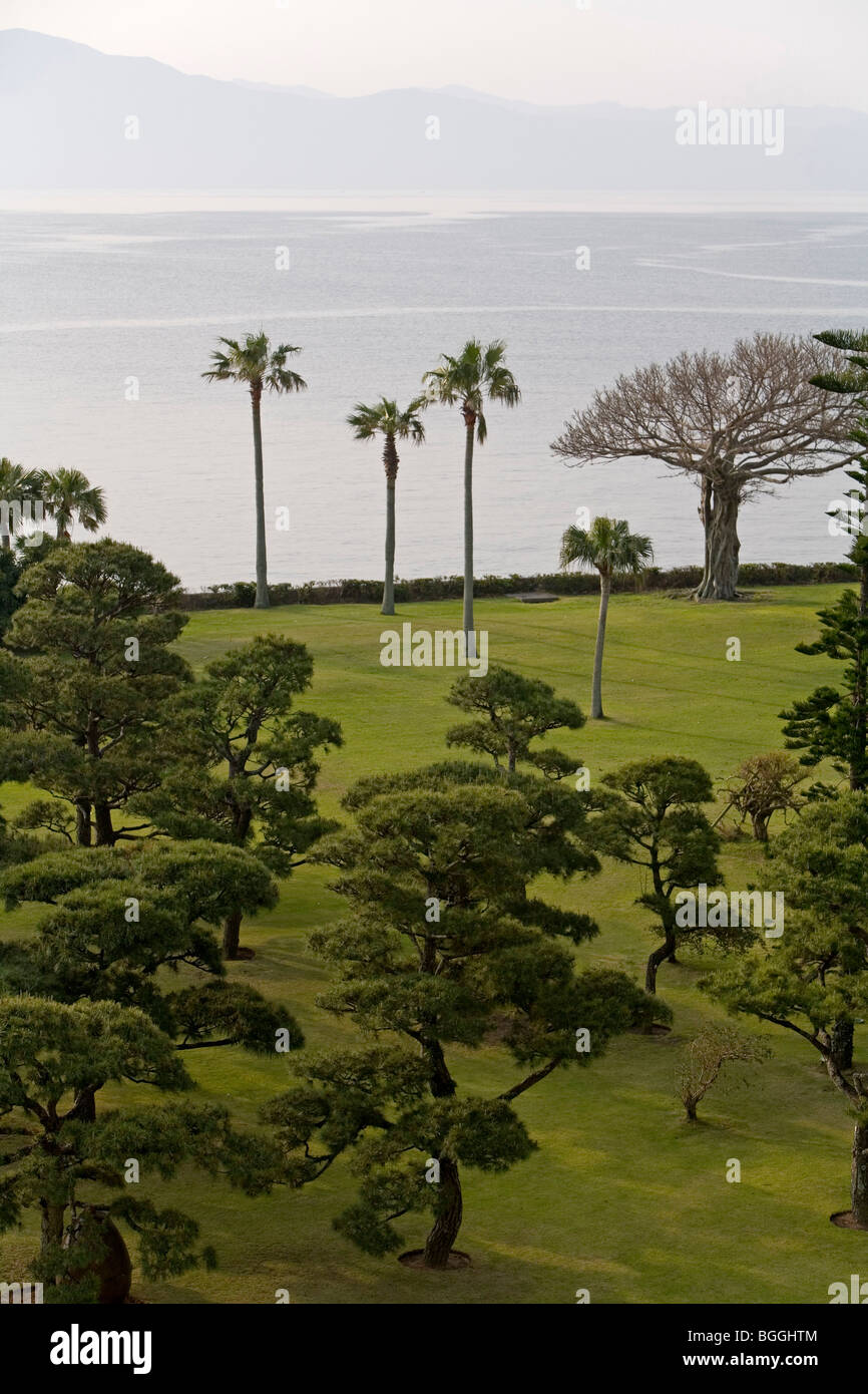 Sea shoreline of Ibusuki, Japan, high angle view Stock Photo - Alamy