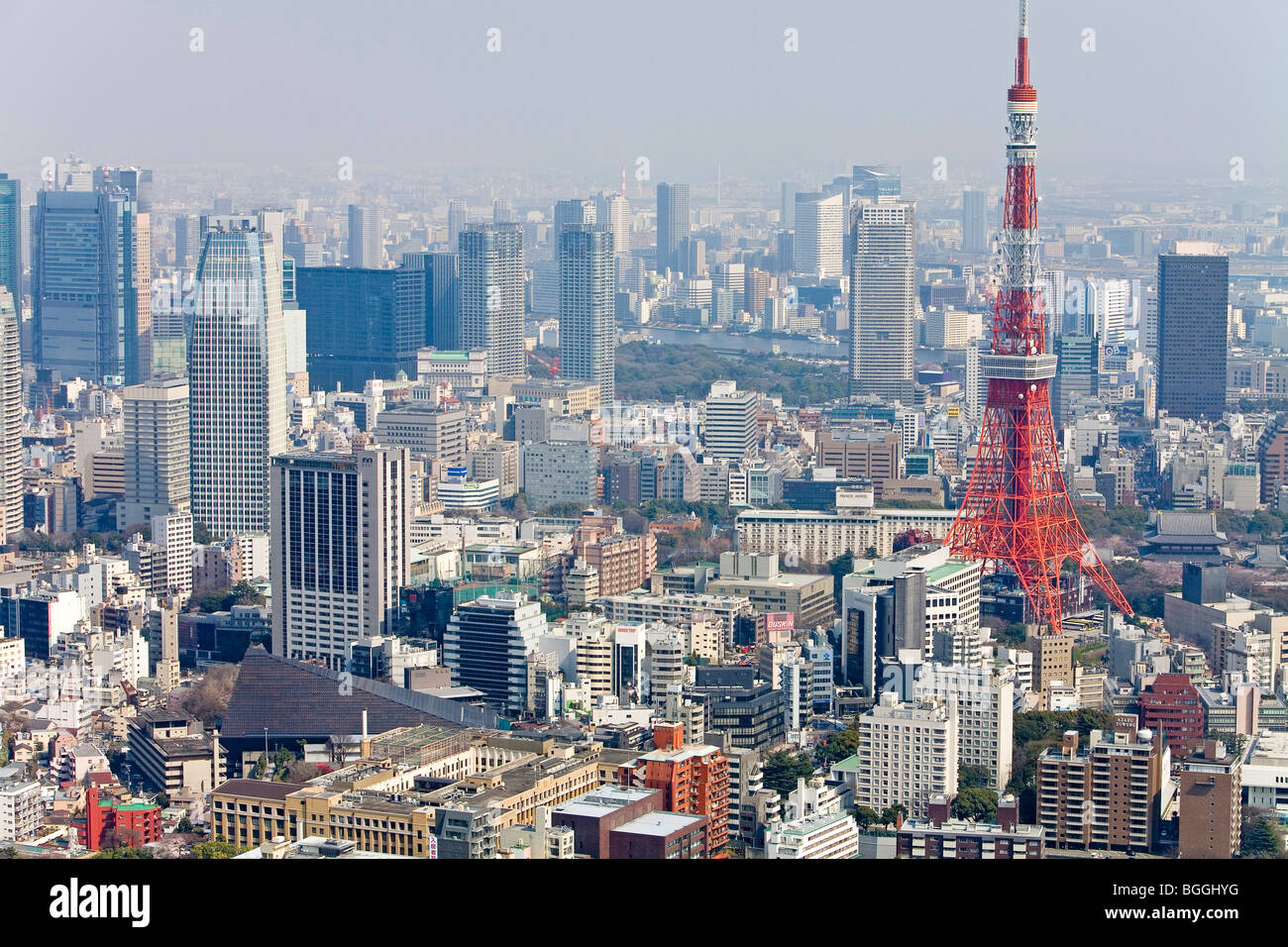 Skyline of Tokyo, Japan, aerial perspective Stock Photo - Alamy