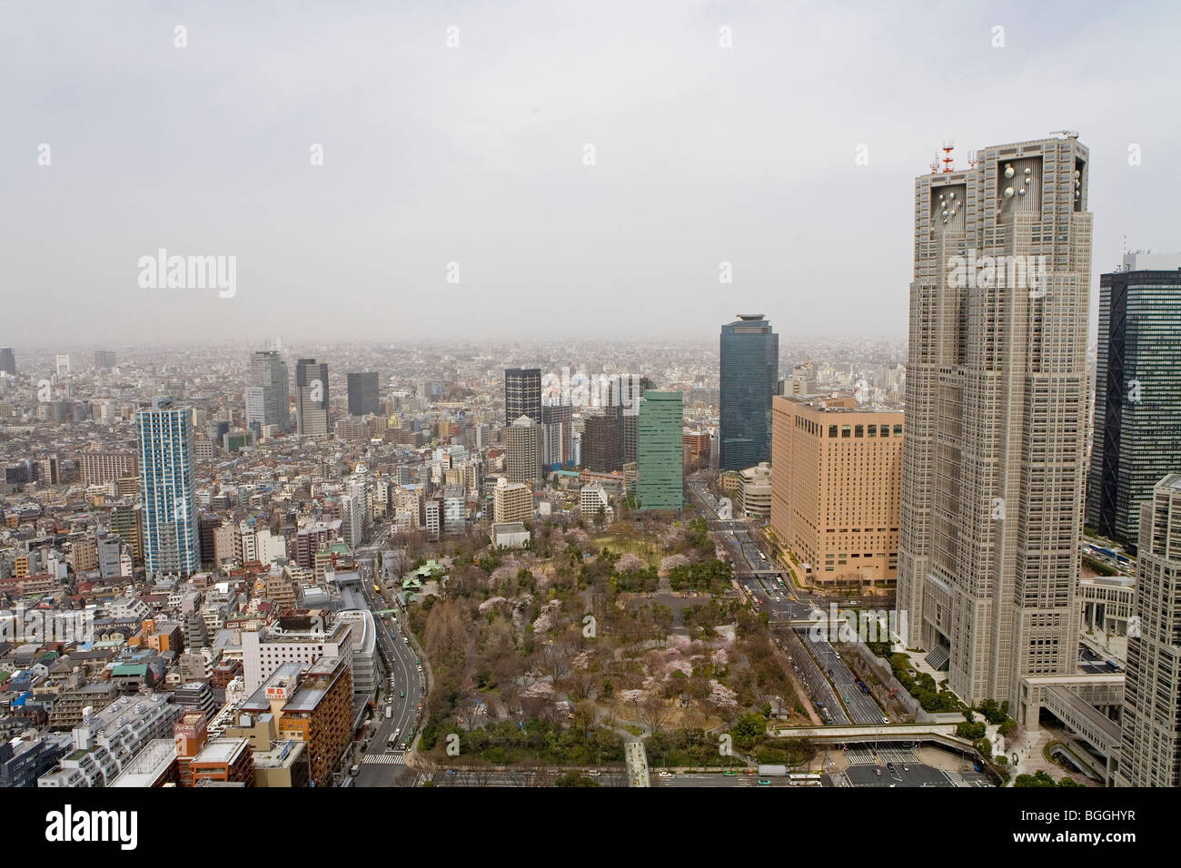 Cityscape of Tokyo, Japan, aerial perspective Stock Photo - Alamy