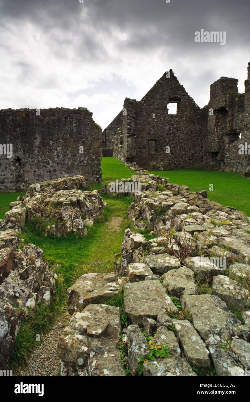 The interior of Dunluce Castle on the north Antrim coast, County Antrim ...