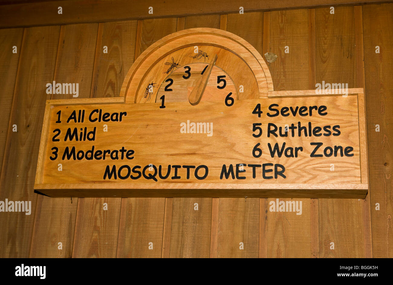 Mosquito meter sign posted warning of severe conditions, Congaree ...