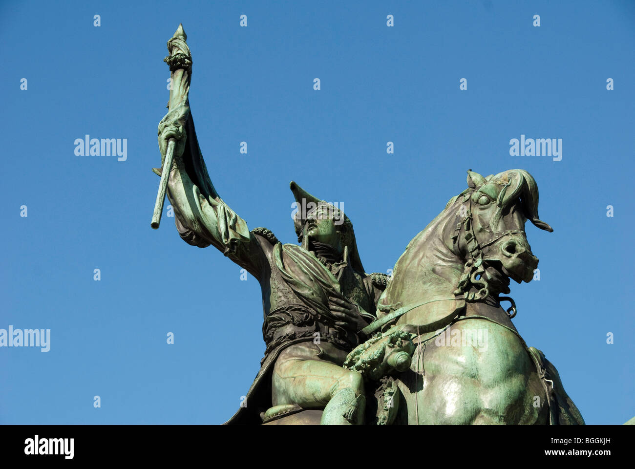 Statue of General Manuel Belgrano on horse in Plaza de Mayor in Buenos ...