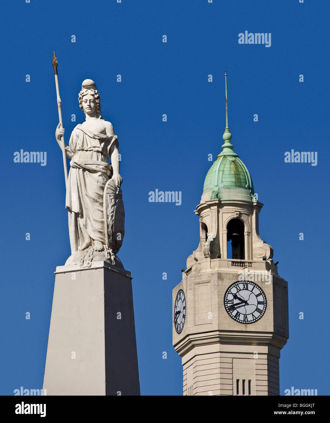 The neoclassical City Legislature Building Clock Tower and May Pyramid ...