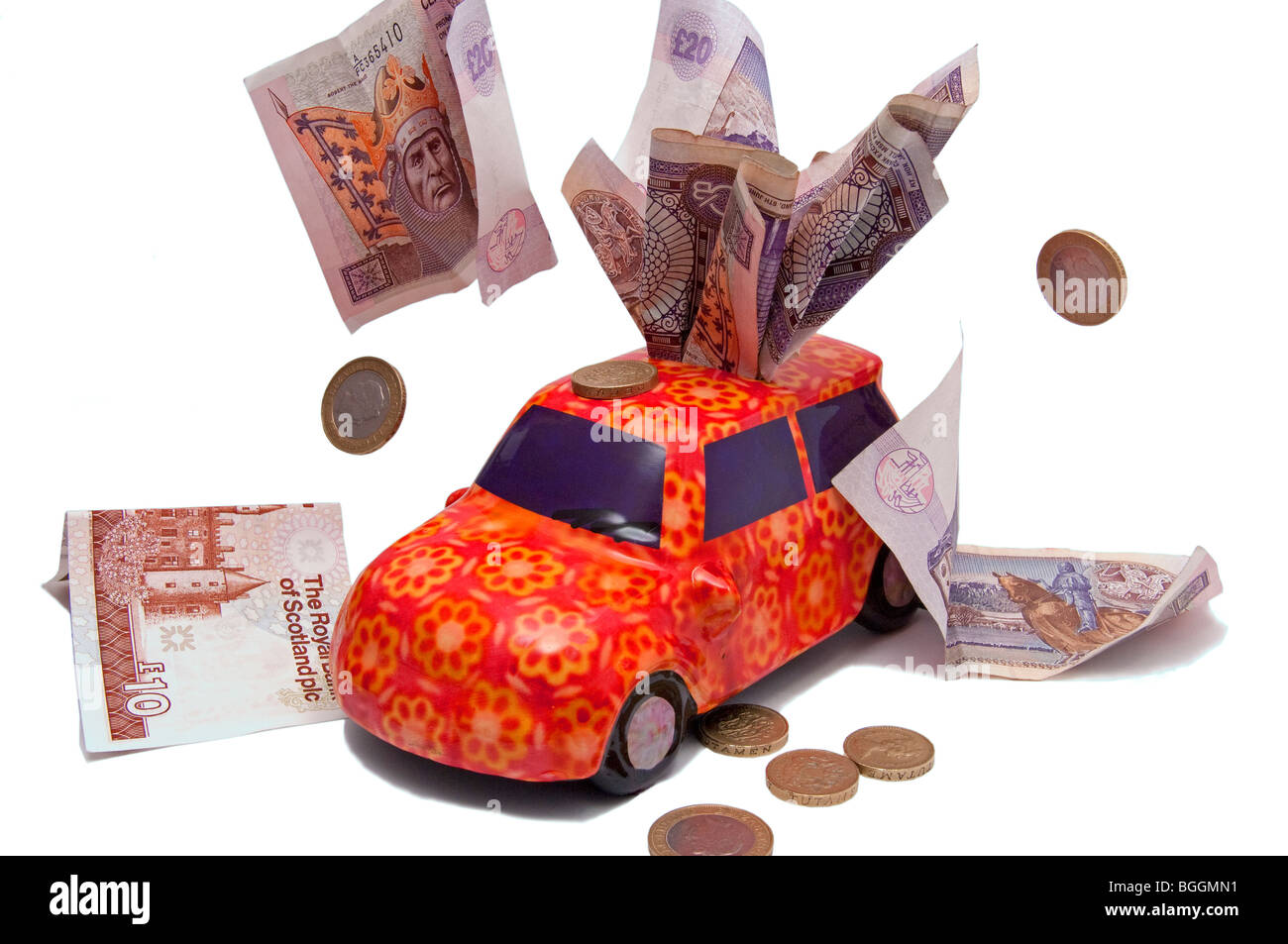 Concept image, cut-out, car, money, car motoring Stock Photo - Alamy