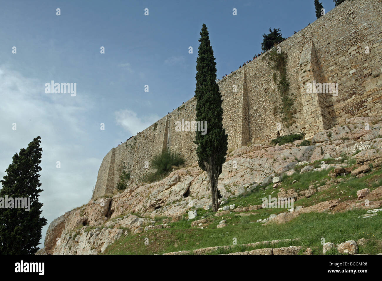 Defensive walls around the Acropolis Athens Greece Stock Photo - Alamy