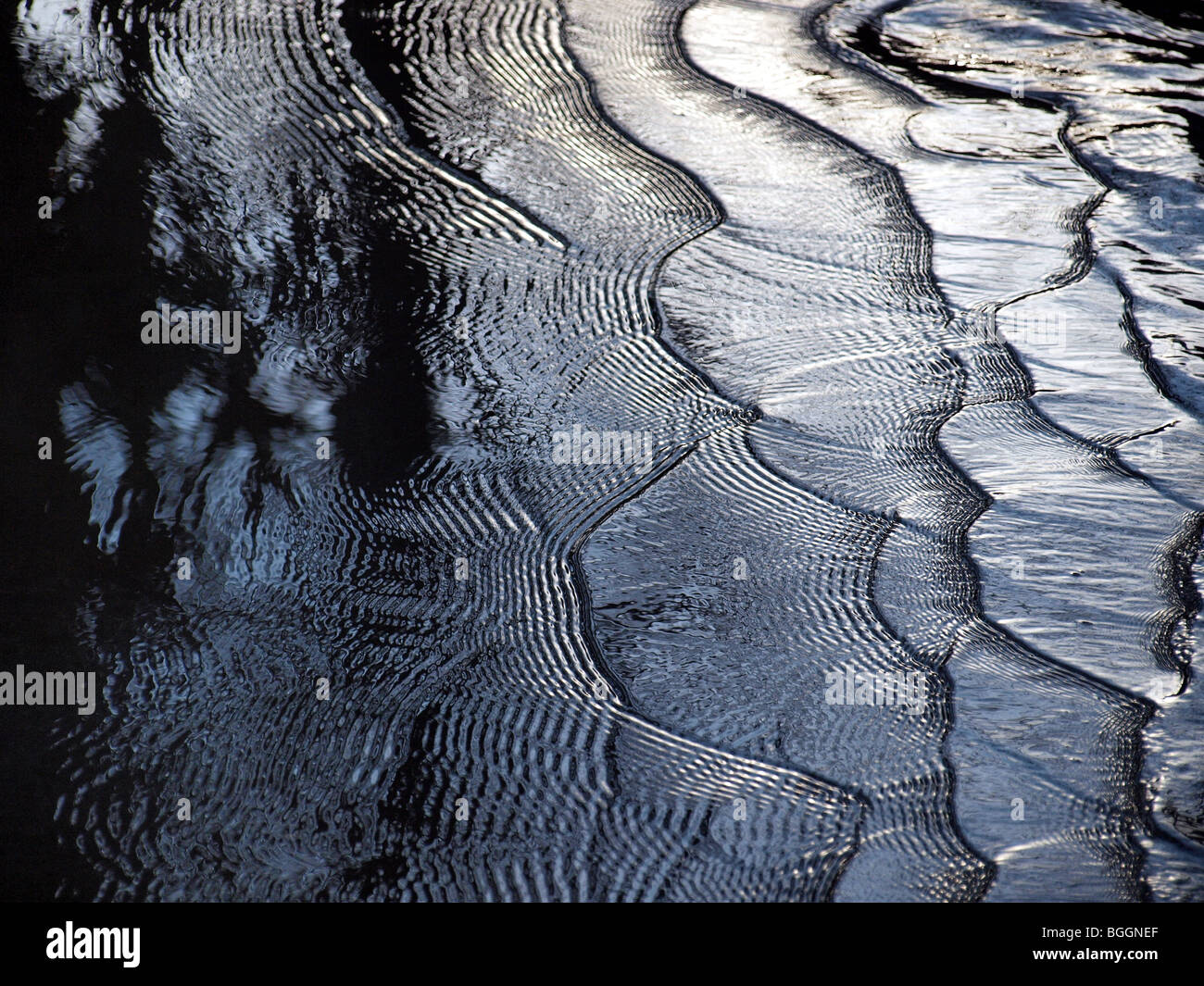 ripples on a sheet of floating ice create complex patterns as the ice ...