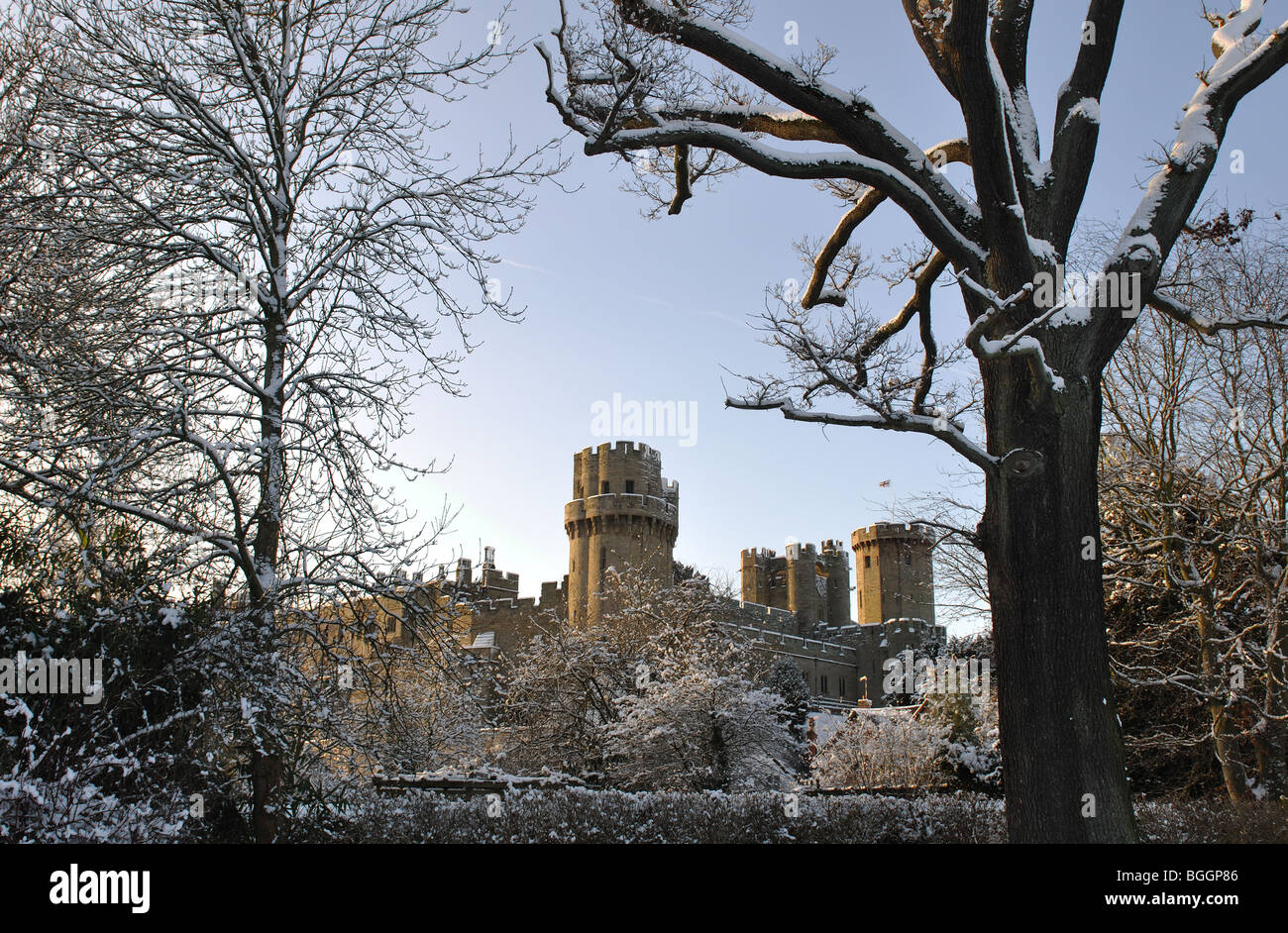 Warwick castle in winter warwickshire hi-res stock photography and ...