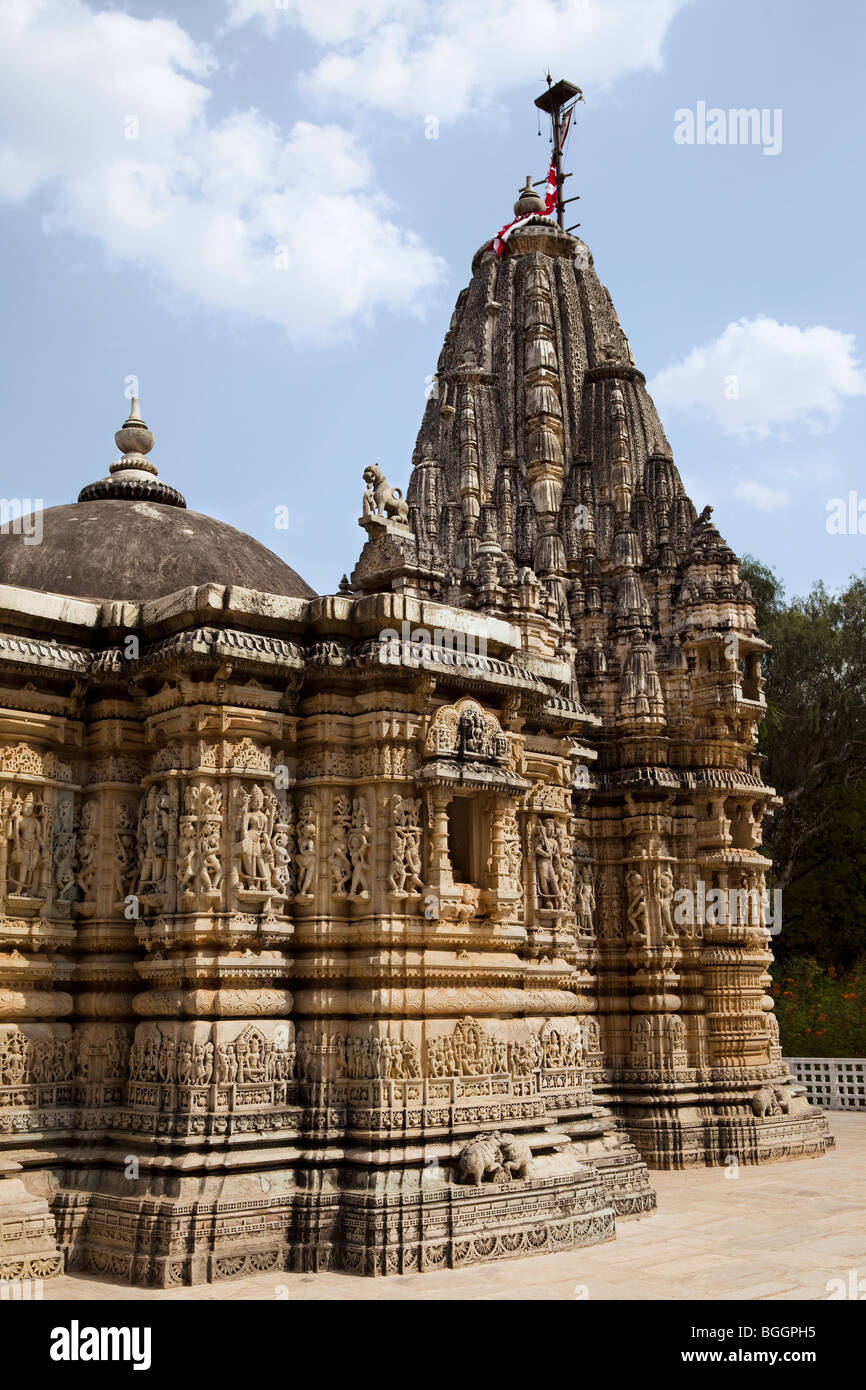 adinath jain temple in rajasthan state in india Stock Photo - Alamy