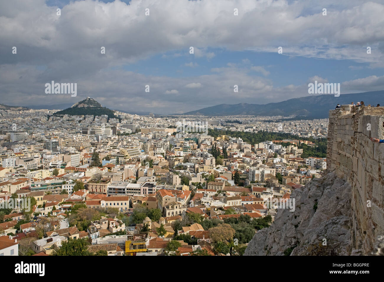 Lykavittos Hill from the Parthenon Athens Greece Stock Photo - Alamy