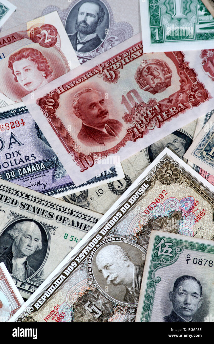International money collage Stock Photo - Alamy