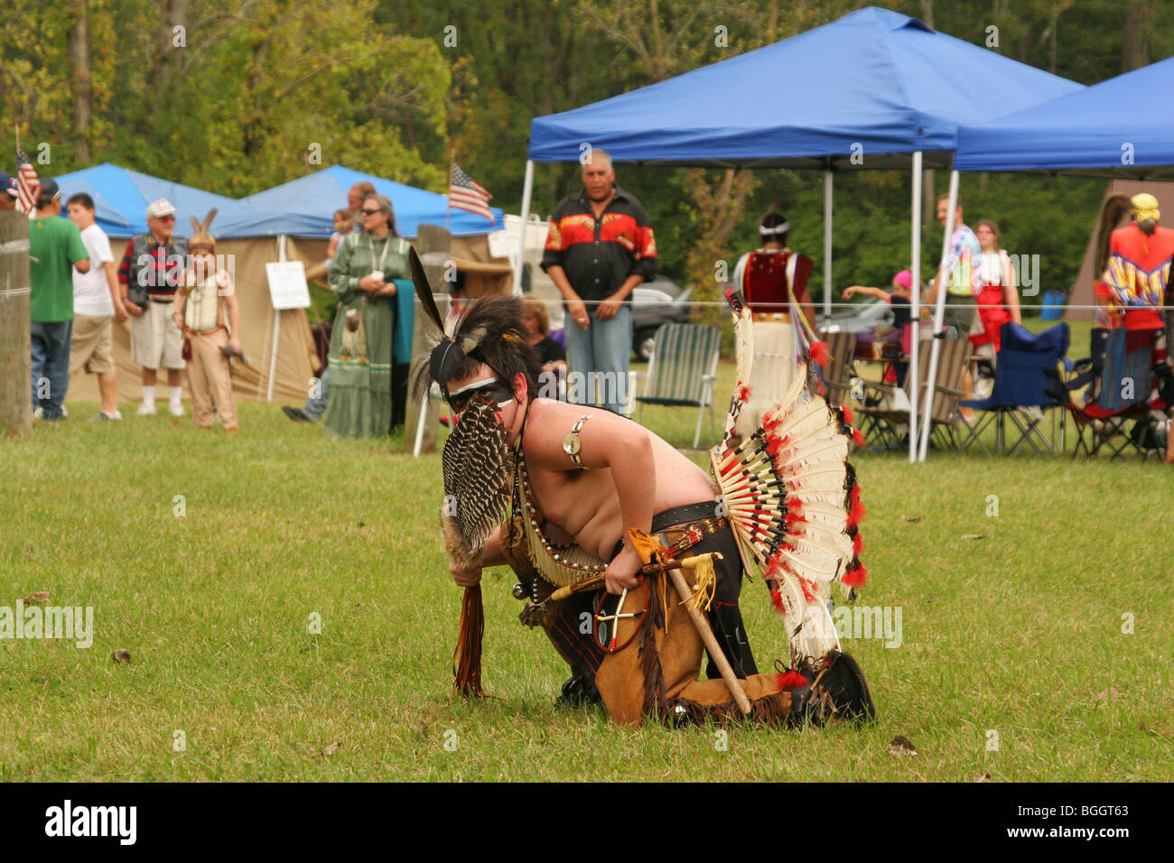 Hunting Dance. Native American Indian Man at Contemporary Pow Wow ...