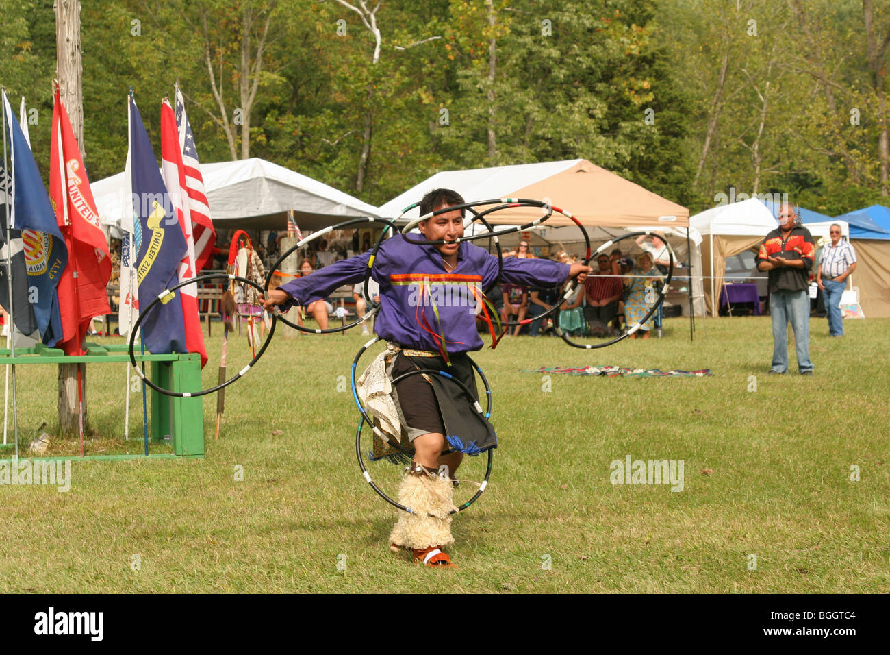 Hoop Dance By Native American Indian Man at Contemporary Pow Wow ...