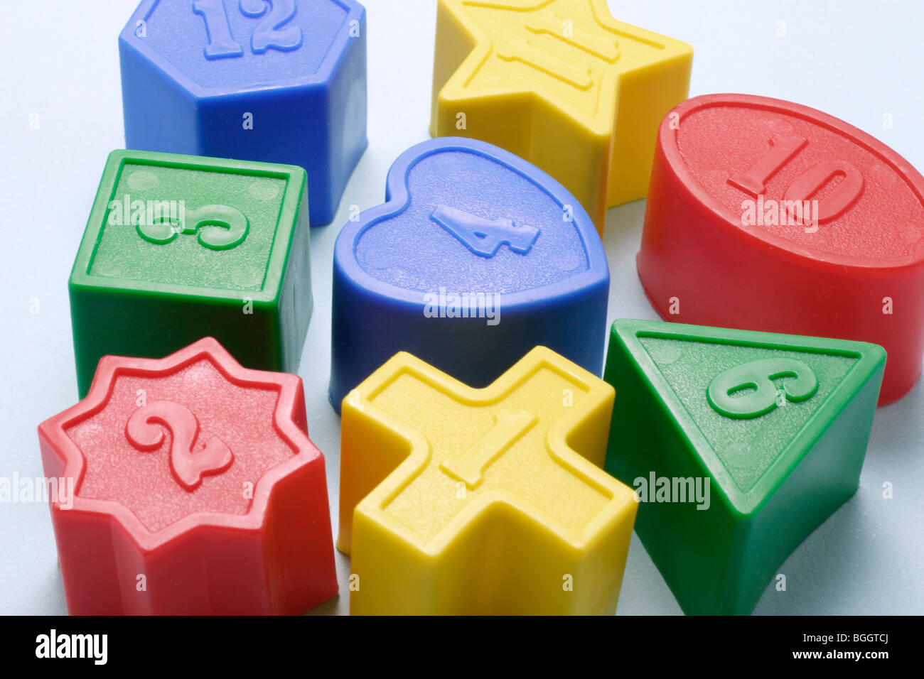Plastic Toy Coloured Shape Blocks Stock Photo - Alamy