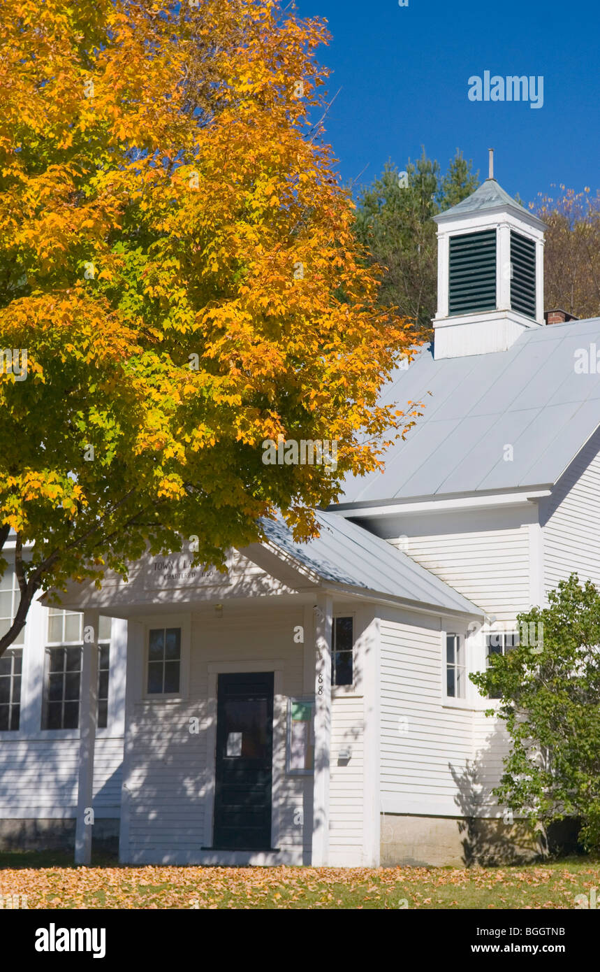 White church and maple trees in autumn Landgrove Vermont USA Stock ...