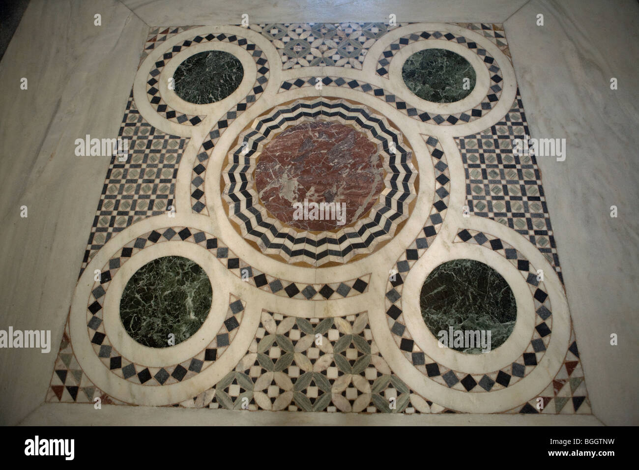 The marble tiled floor of the Church of the holy Apostles in the ...